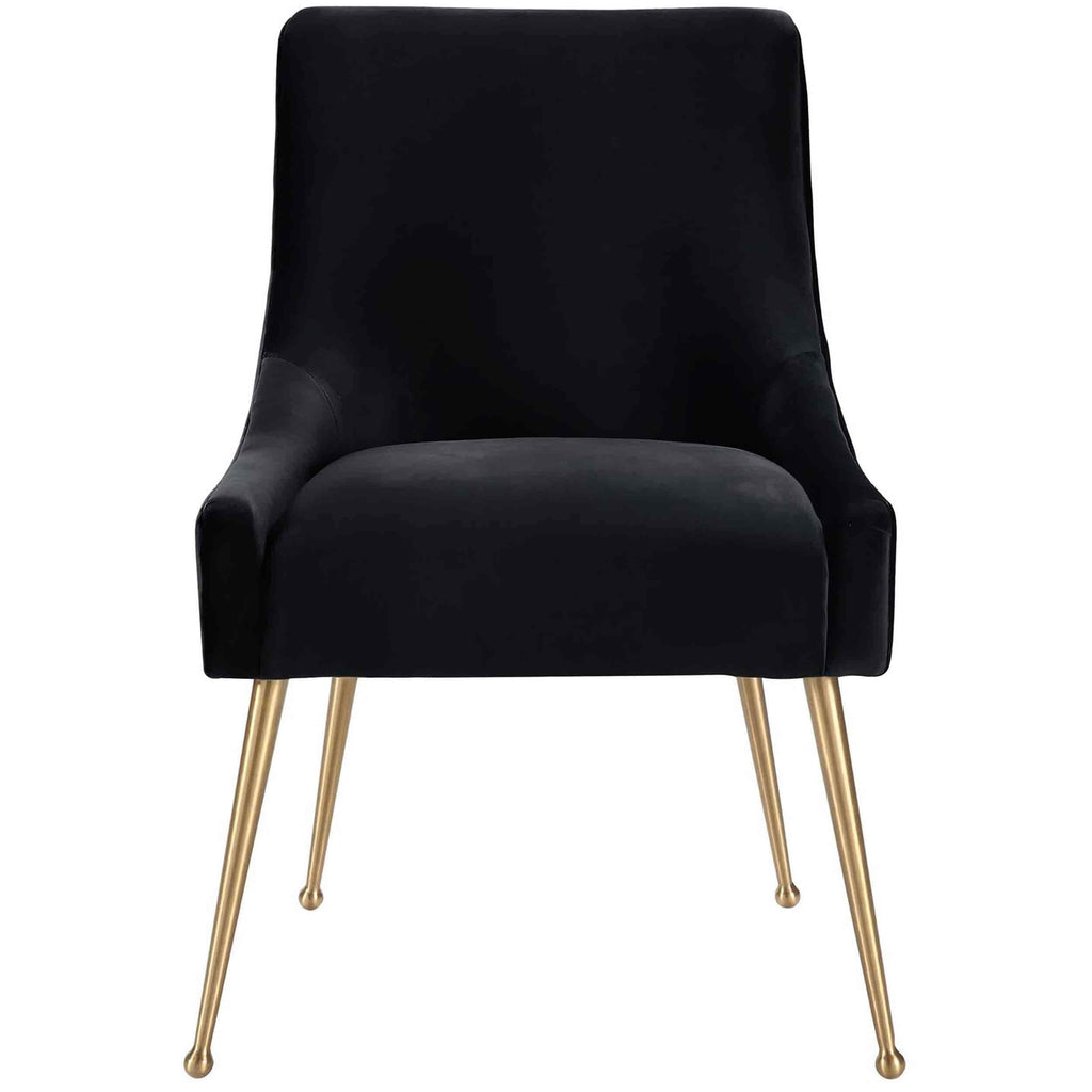Beatrix Side Chair, Black/Brushed Gold Base – High Fashion Home