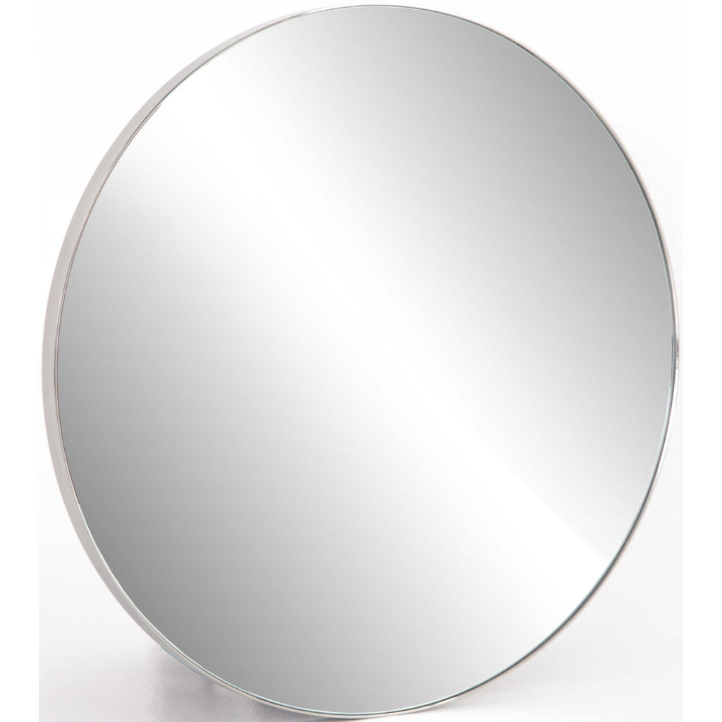 Bellvue Large Round Mirror, Shiny Steel by Four Hands – High Fashion Home