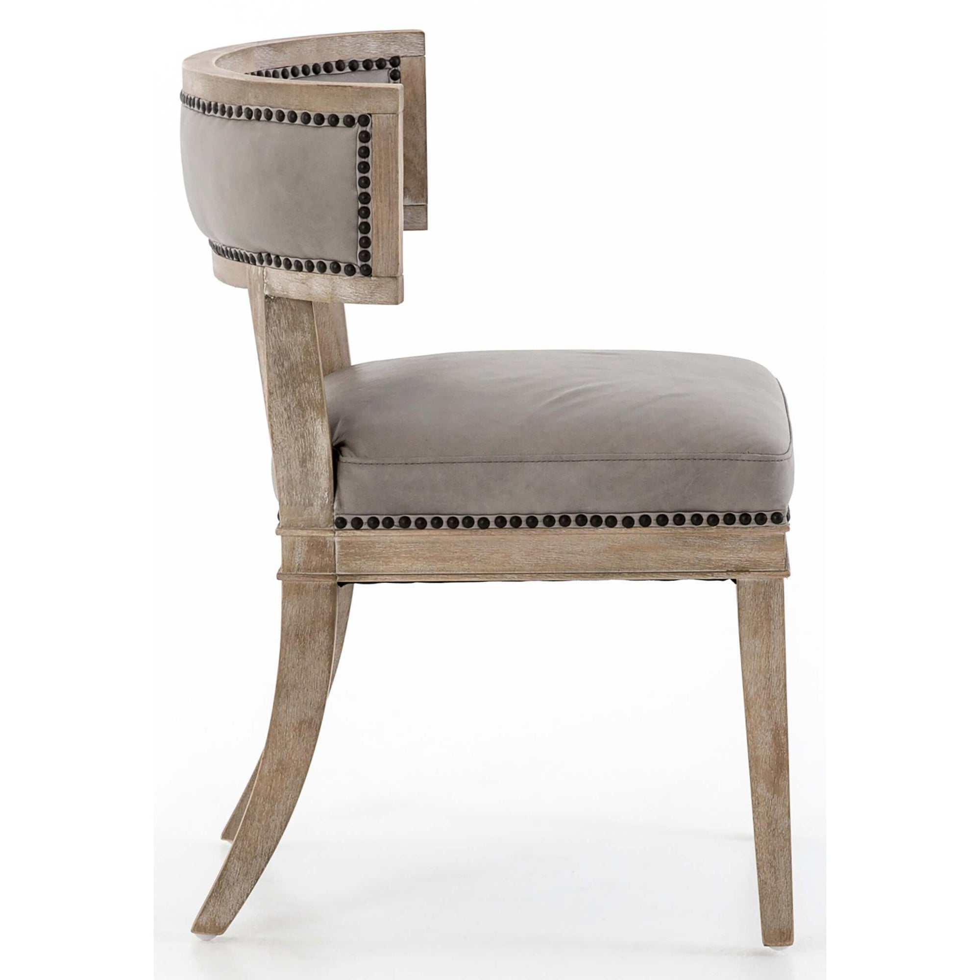 Carter Leather Dining Chair, Light Grey, Set of 2 by Four Hands – High ...