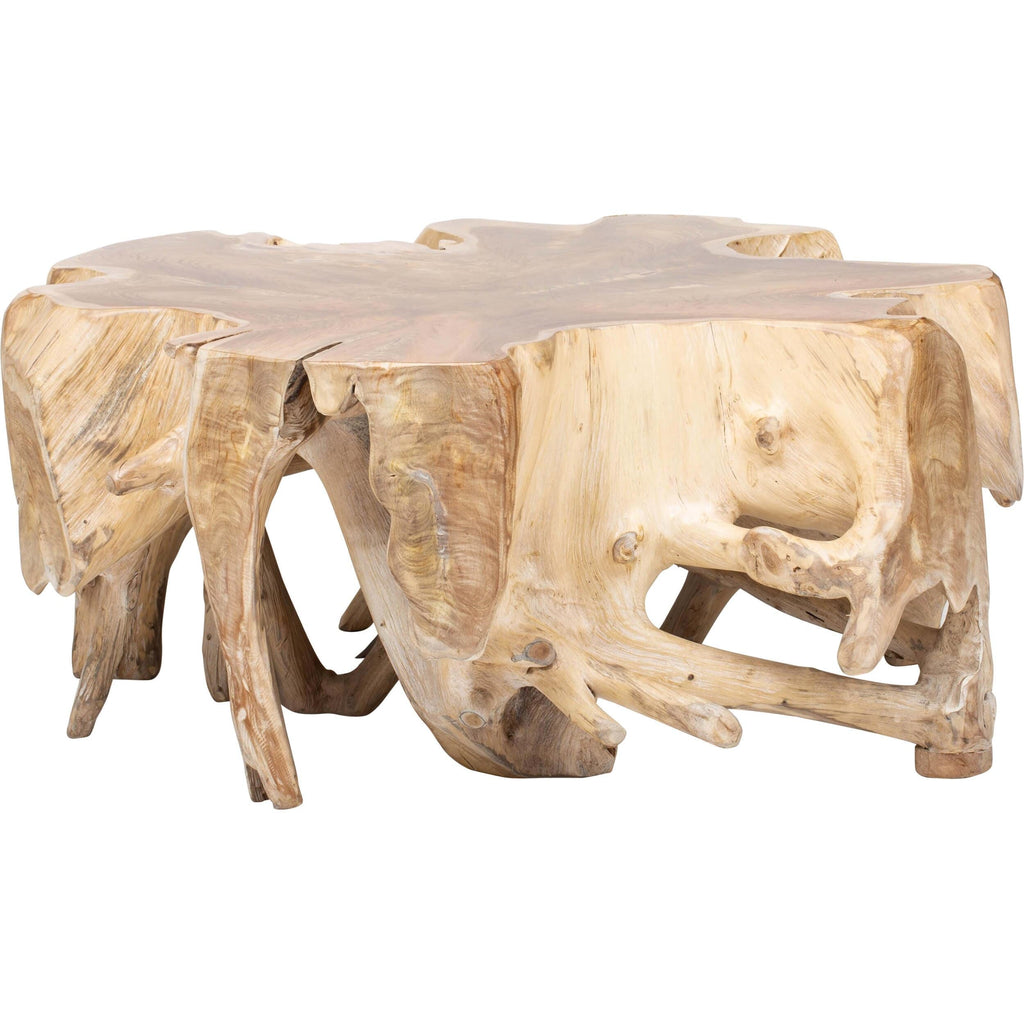 Cypress Root Coffee Table, Natural White Wash – High Fashion Home