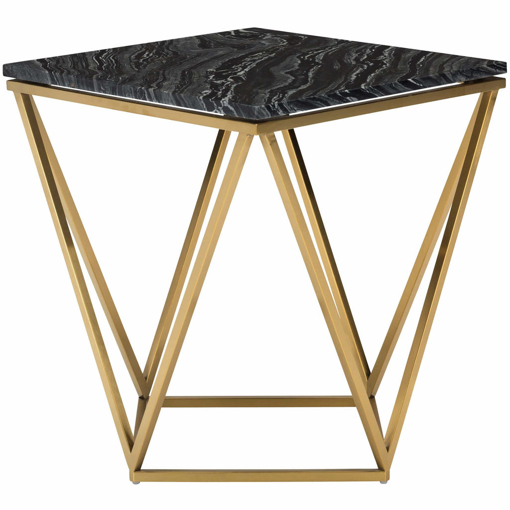 Jaslyn Side Table, Black/Gold Base – High Fashion Home