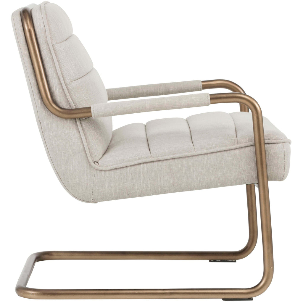 Lincoln Lounge Chair, Beige Linen – High Fashion Home