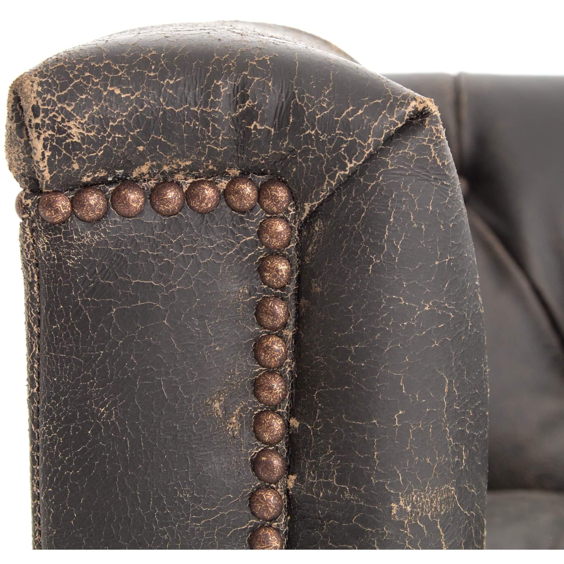 Maxx Leather Sofa, Destroyed Black – High Fashion Home