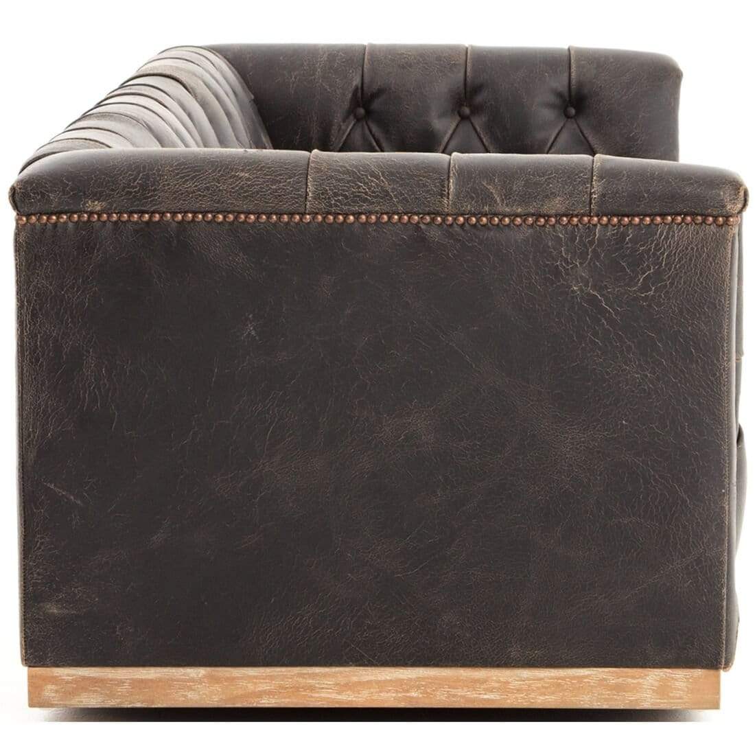 Maxx Leather Sofa, Destroyed Black – High Fashion Home