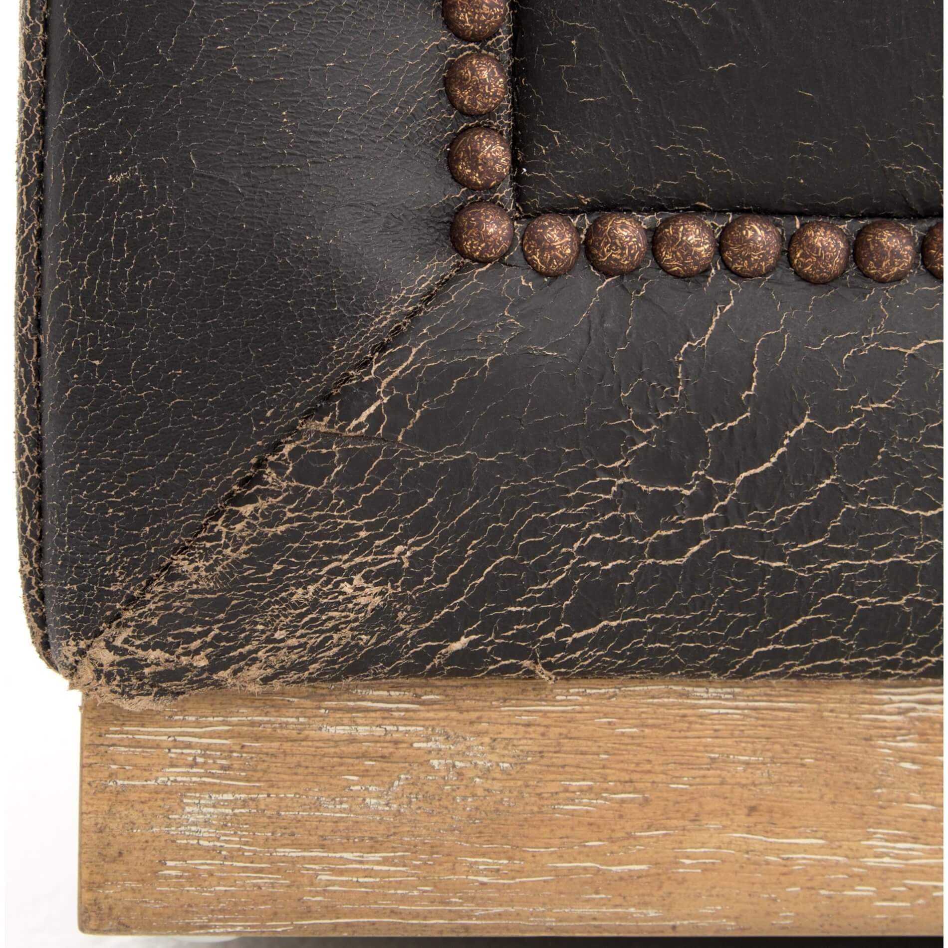 Maxx Leather Sofa, Destroyed Black – High Fashion Home