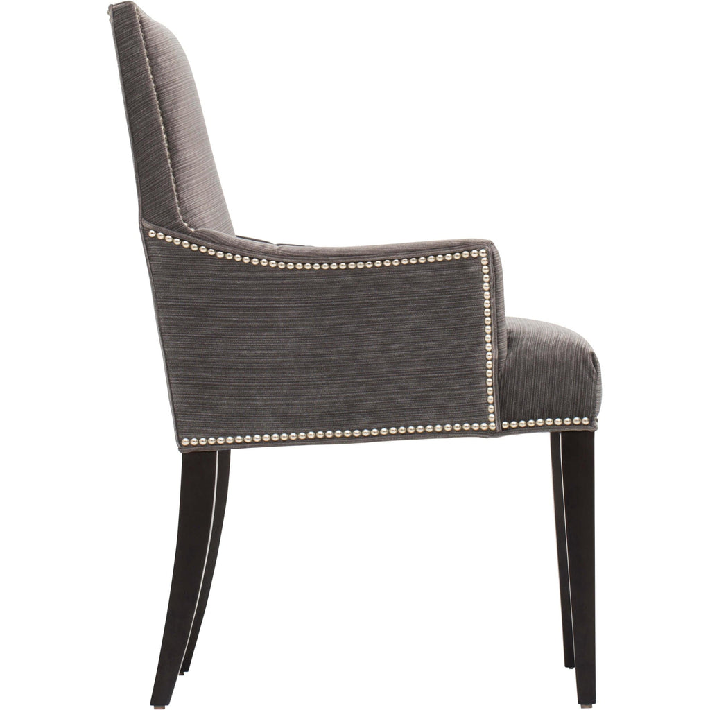 Oliver Arm Chair, Valhalla Pewter, Pewter Nailheads – High Fashion Home