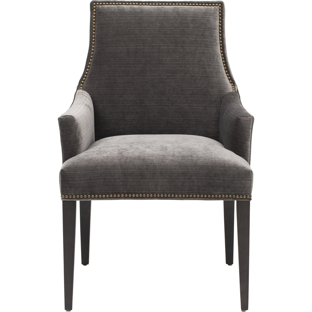 Oliver Arm Chair, Valhalla Pewter, Brass Nailheads – High Fashion Home