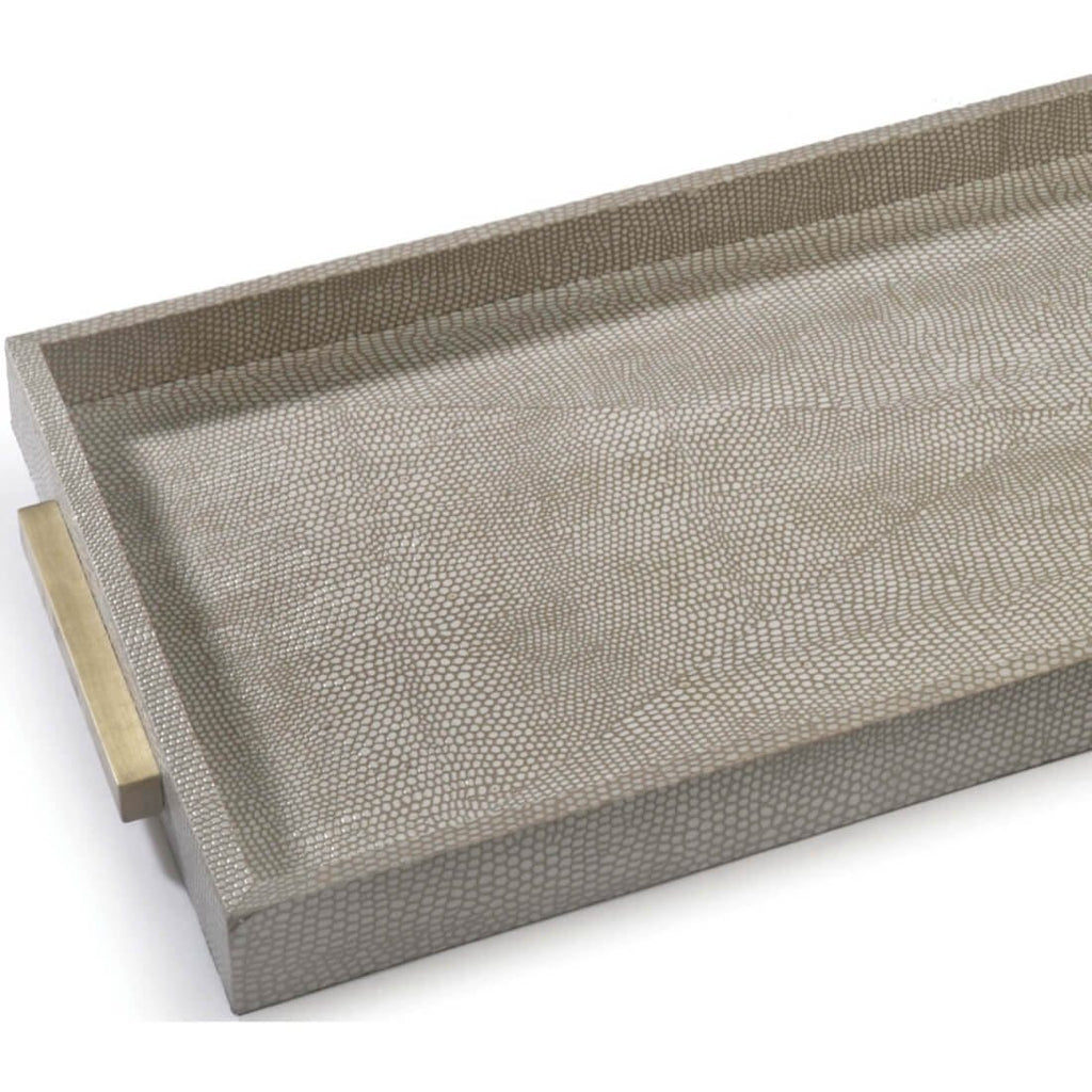Rectangle Shagreen Tray, Ivory/Grey – High Fashion Home