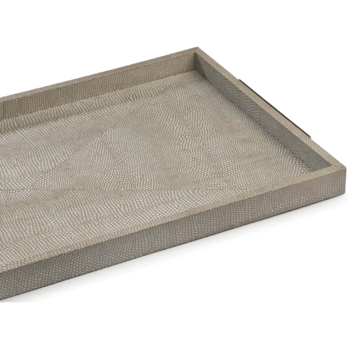 Rectangle Shagreen Tray, Ivory/Grey – High Fashion Home