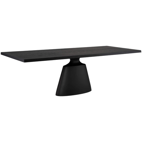 Taji Dining Table, Veneer Onyx / Black Base – High Fashion Home